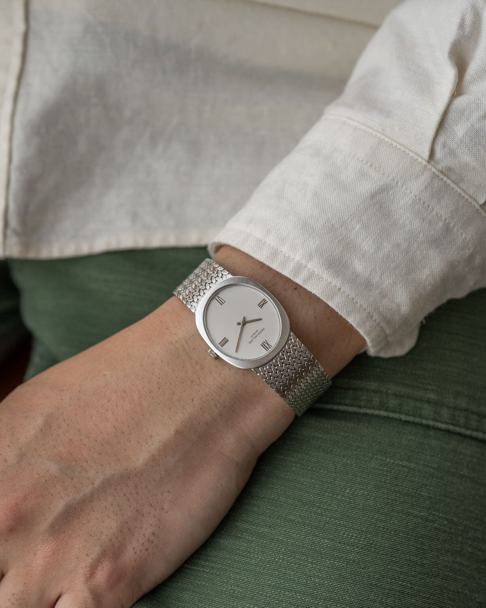 Patek Philippe Golden Ellipse 3584 WG Silver Roman Dial 1970s | ARBITRO